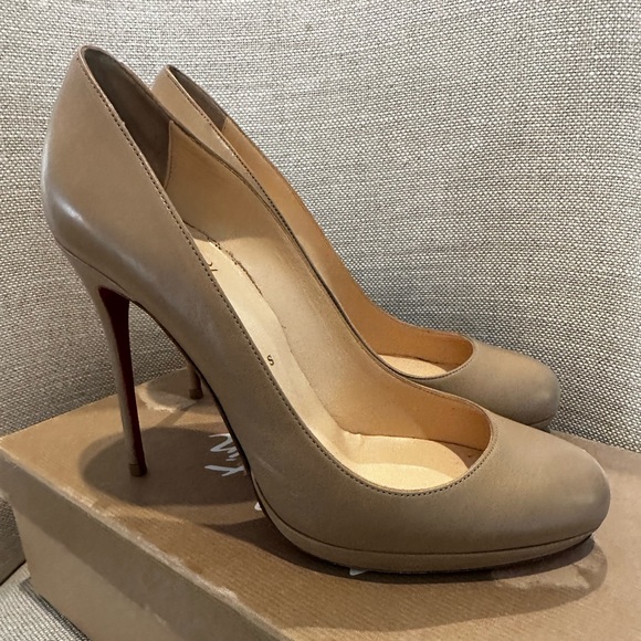 Christian Louboutin | Shoes | Christian Louboutin Beige Heels Filo 2 ...